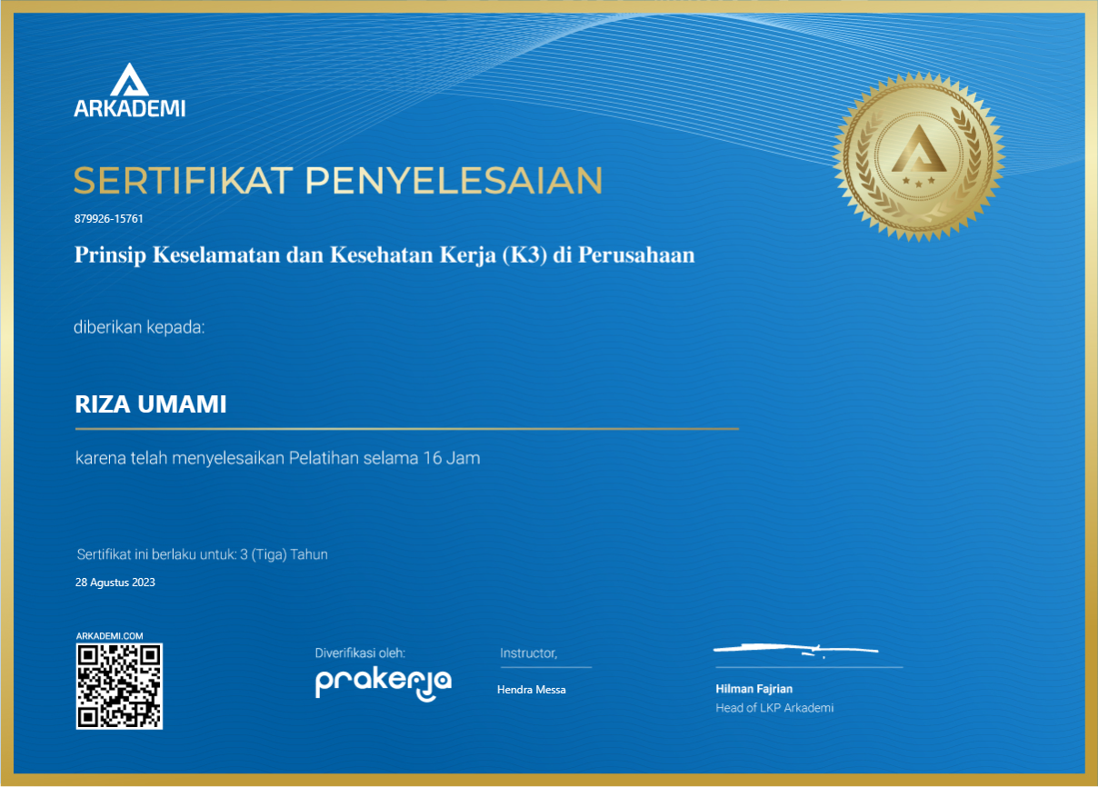 Riza Umami - Bachelor of Industrial Engineering | Lean Manufacturing | Supply Chain Management ...